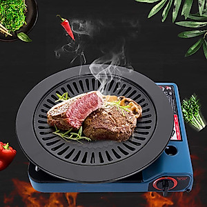 EMUKOEP Non Stick Bakeware Household Barbecue Pan Smokeless Round Nonstick Baking Tray BBQ Roasting Tray Kitchen Utensils