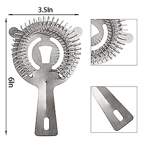 WUWEOT 9 Pack Cocktail Strainer, 6" Professional Stainless Steel Bar Strainer, Silver