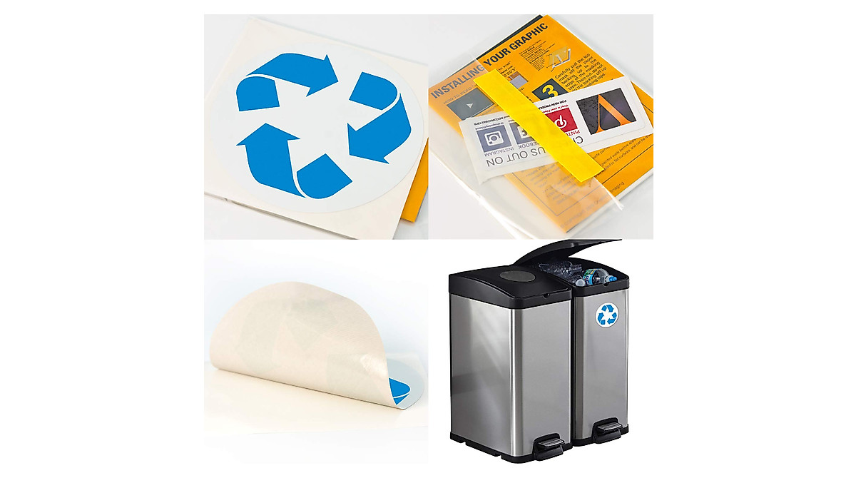 Recycle Logo Stickers - 8 Pack for Trash & Recycling Bins