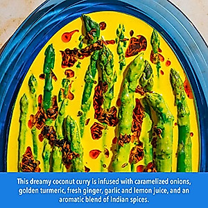 Brooklyn Delhi Golden Coconut Curry - Indian Simmer Sauce with Turmeric, Ginger, Lemon, & Coriander - 12 Ounces - Mild Enough for a kid, Flavorful Enough for a Foodie - Vegan - No Artificial Additives