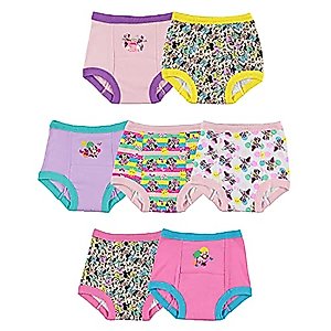 Disney Girls Minnie Mouse Pants Starter Kit With Stickers & Tracking Chart Sizes 18m, 2t, 3t, 4t Baby And Toddler Potty Training Underwear, 7-pack Training Pant, 3T US