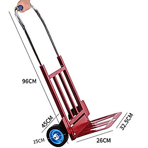 NEOCHY Shopping Cart Folding Trucks Portable Trolleys,Shopping Trucks Trailers Multi-Purpose Luggage Trolleys,Large Trolleys,332696Cm Grocery Cart/Red