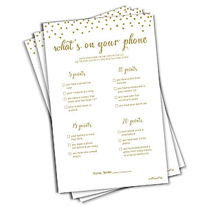 What's On Your Phone Game - Gold Confetti (50-sheets)