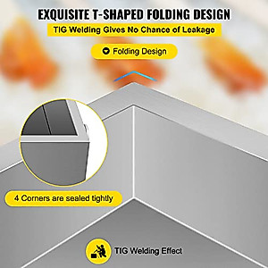 VEVOR Maple Syrup Evaporator Pan 30x16x19 Inch Stainless Steel Maple Syrup Boiling Pan with Valve and Thermometer and Feed Pan for Boiling Maple Syrup