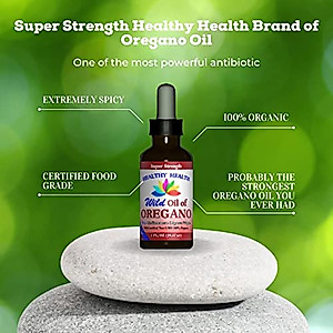 Oregano Oil - Wild Mediterranean - ECO Certified Organic Super Strength 86% Carvacrol, Healthy-Health?s All Natural Food Grade Oil of Oregano, Non GMO 1 fl. Oz New Healthy Health Logo, Same Great Formula