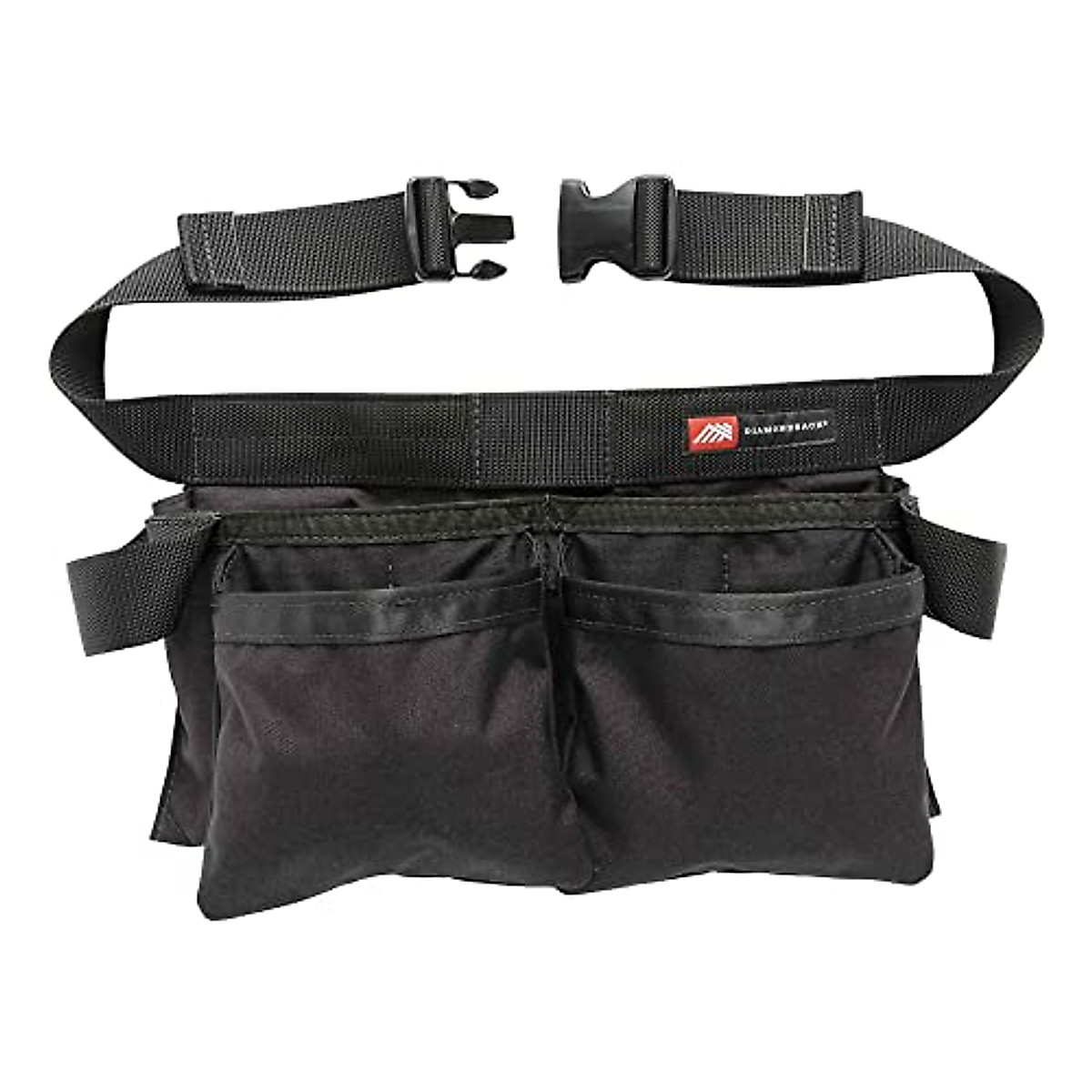Diamondback Tool Apron - Open Pocket Work Aprons for Men & Women with 2 Hammer Loops & Bit Bandolier - Adjustable Waist Tool Apron for Men & Women - Ideal Electrician & Carpenter Apron (Black)