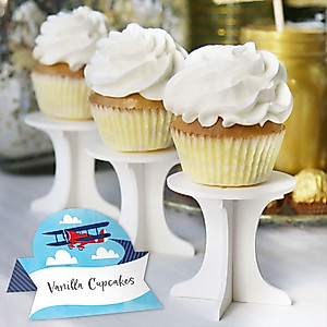 Big Dot of Happiness Taking Flight - Airplane - Vintage Plane Baby Shower or Birthday Party Tent Buffet Card - Table Setting Name Place Cards - Set of 24