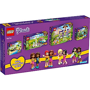 LEGO Friends Friends 66710 4-in-1 Building Toy Gift Set: Doggy Day Care, Turtle Protection Vehicle, Forest Waterfall and Olivia's Electric Car (66710)