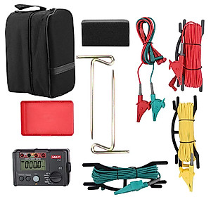 Resistance Meter, UT521 Digital Earth Tester Earth Ground Insulation Resistance Meter Ohmmet LCD Backlit Data Logging with Handbag