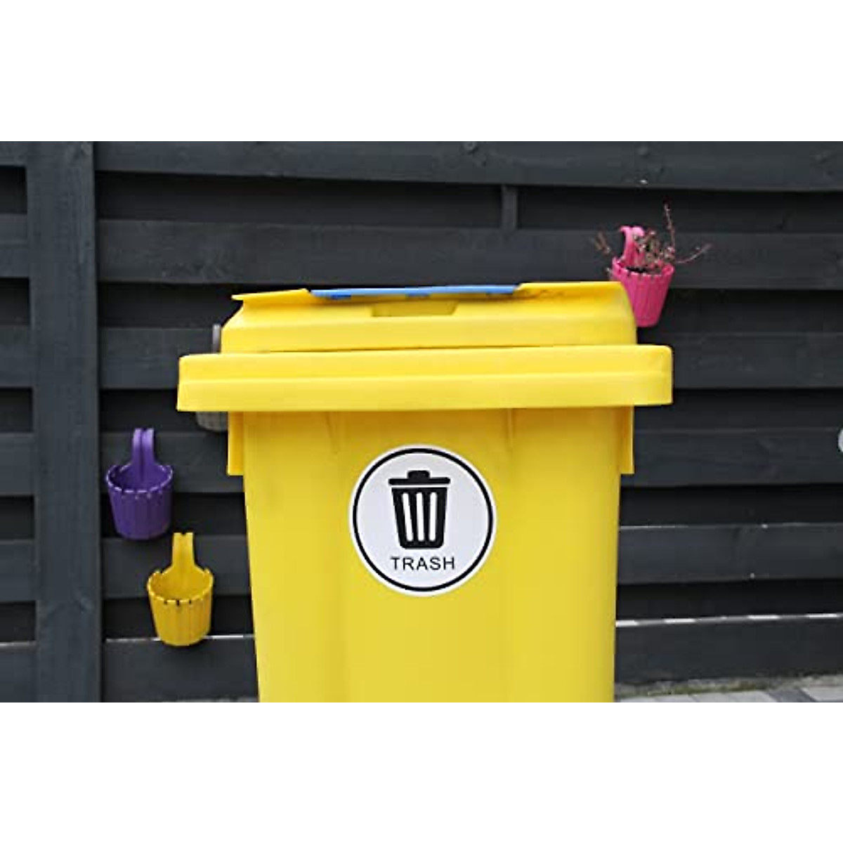 6 Pack Glass, Paper, Plastic, Metal, Trash, Recycle Sign Stickers - Self-Adhesive Vinyl Decal Recycle Logos - Eco-Friendly Trash Can Signs - 6" - Indoor & Outdoor Use - Waterproof & UV Protected