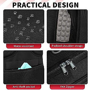 PS Le Periple Laptop Backpack For Men,Extra Large 17.3 inch Computer Backpack,Water-Repellent College Daypack Business Backpack with Anti-Theft Pockets & USB Port for Men/Women-Black