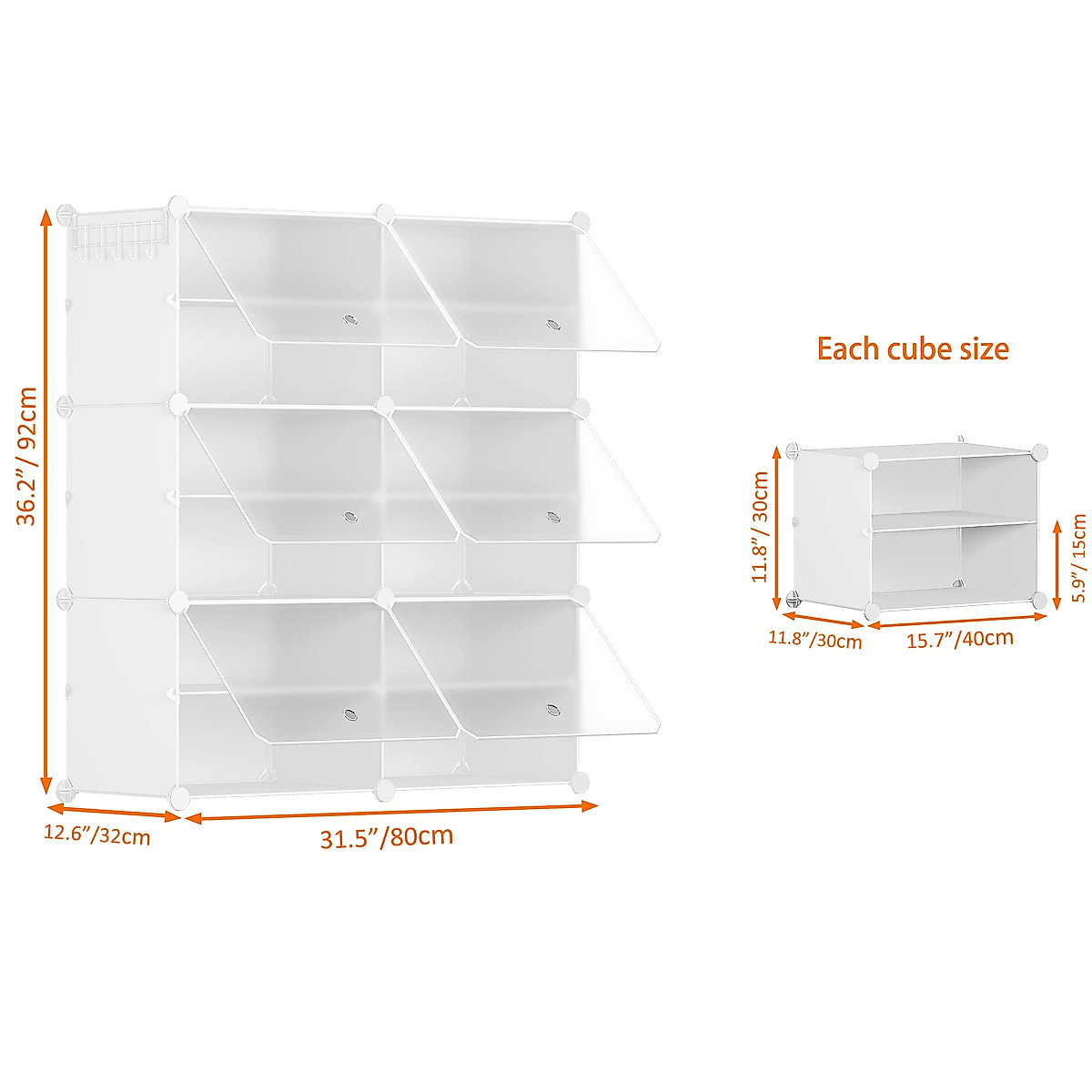 HOMIDEC Shoe Storage, 6-Tier Shoe Rack Organizer for Closet 24 Pair Shoes Shelf Cabinet for Entryway, Bedroom and Hallway