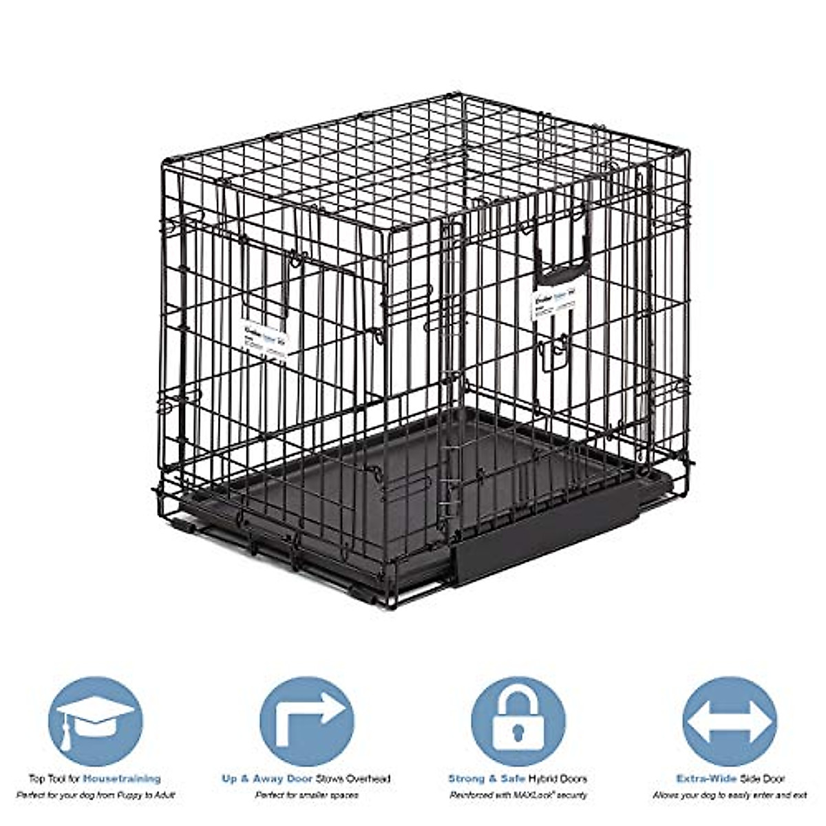 MidWest Homes for Pets Ovation Double Door Dog Crate, 24-Inch