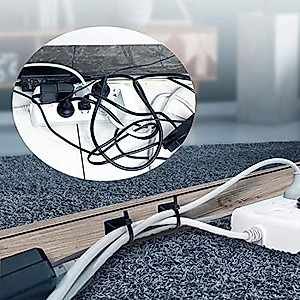 4/5" 100 Pack Zip Tie Mount With Cable Ties,Self Adhesive-backed Mounts For Wire Holder , Black Cable Management Clips Wall Anchors