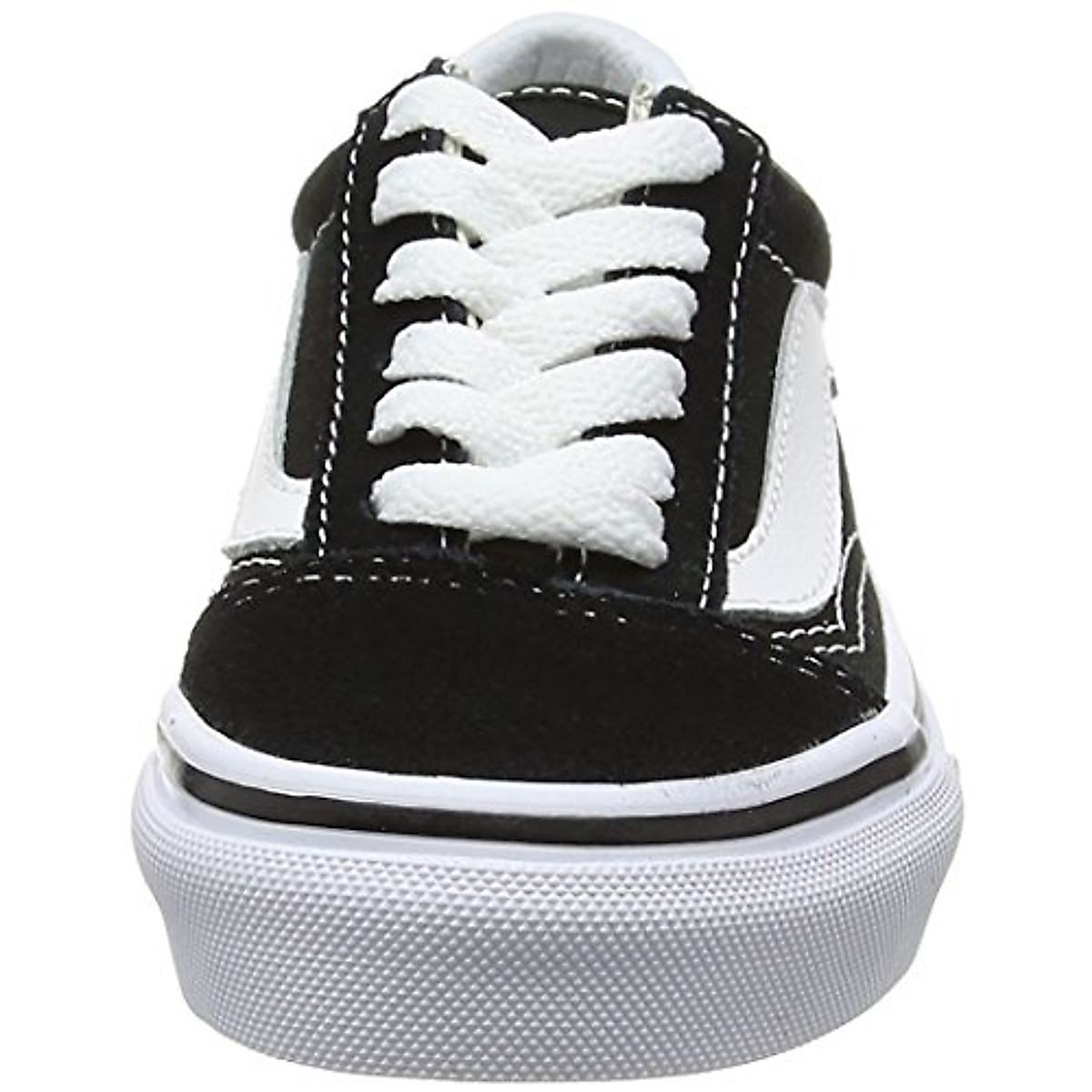 Vans Kids Old Skool Black/True White Skate Shoe, Black/White, 3 Little Kid