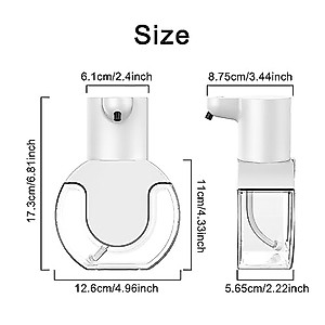 EKDJKK Automatic Foaming Soap Dispenser, 4 Level Adjustable Rechargeable Smart soap Dispenser, 14.5oz/430ml Wall Mount Touchless Hand Soap Dispenser for Bathroom Countertop, Kitchen(Foam)