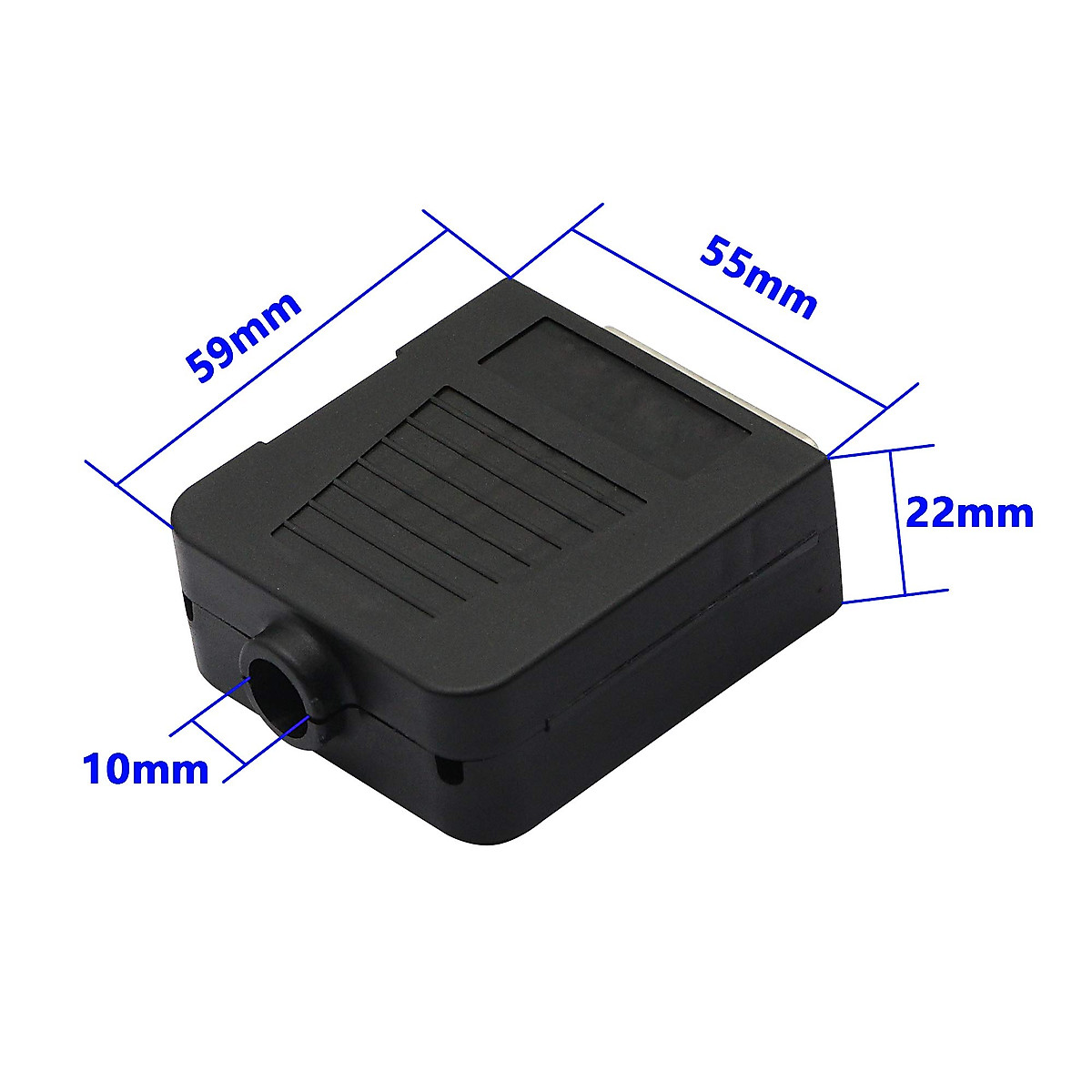 CERRXIAN DB25 Breakout Board, DB25 Male D-SUB Connector to DB25 Screw Solderless Wiring Terminal Module Breakout PCB Board Kits with Plastic Case (M Black)