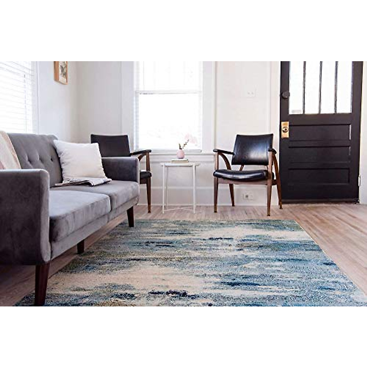 Unique Loom Chromatic Collection Modern & Vibrant Abstract Area Rug For Any Home Décor (8' 0 x 10' 0 Rectangular, Light Blue/ Beige)