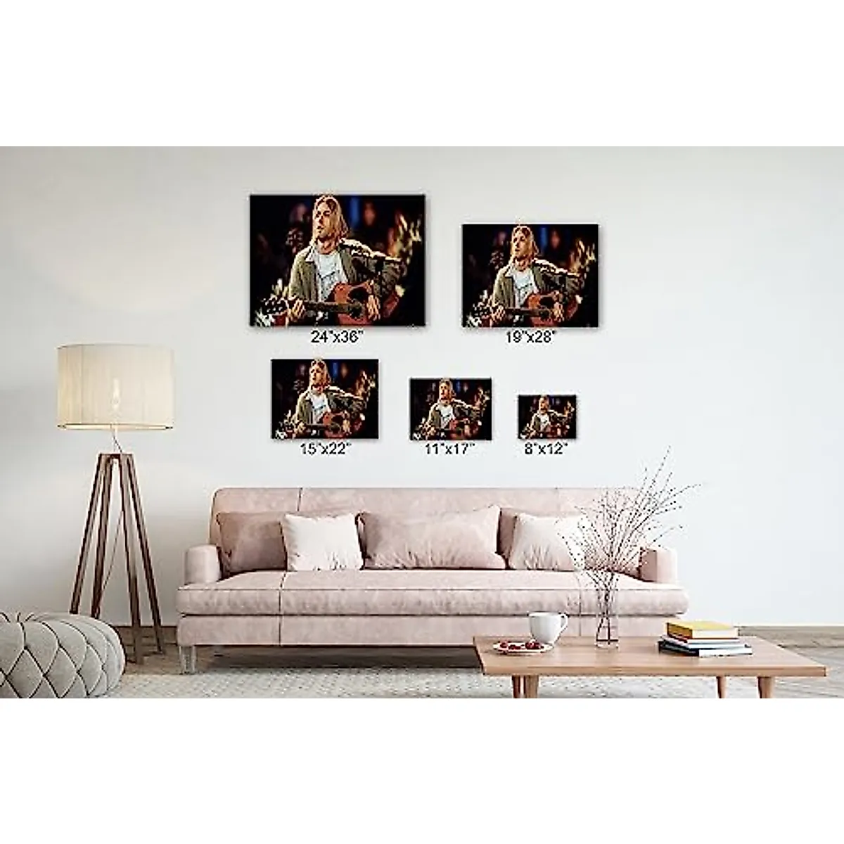 SpiritualHands Kurt Cobain Canvas Wall Art - Posters, Prints, and Decorations for Nirvana Fans - Unique Memorabilia and Gifts (18 KURT COBAIN LOOKING FAR, 15" x 22" - Ready to Hang)