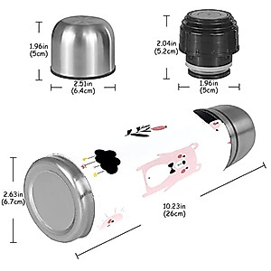 Stainless Steel Leather Vacuum Insulated Mug Bear Thermos Water Bottle for Hot and Cold Drinks Kids Adults 16 Oz