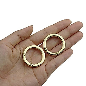 2 Pcs O Ring for Purse Strap,1 inch Spring Rings for Handbag & Keys,Gold