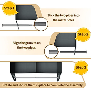 YOUDENOVA 4-Section Hanging Closet Organizer and Storage, Heavy Duty Hanging Shelves with Rod, Closet Storage for College Dorms, RV, Dark Grey