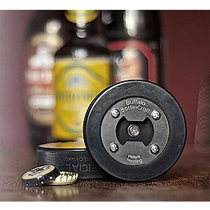 Buffalo BottleCraft USA Bottle Opener, Made from a Real Hockey Puck, American Flag, Magnetic Cap Catcher, Coaster