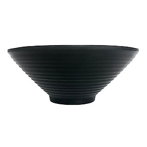 Z-Moments Melamine Round Bowls Japanese Ramen Vietnam Pho Noodles Soup Rice Bowls Set, Black, 5.5", 7", 8", 9", Black #LJB (24, 9" (44 oz))