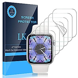 LK 6 Pack Screen Protector Compatible for Apple Watch Series 6 5 4 44mm and Apple Watch Series 3 2 1 42mm, Self-Healing, Max Coverage, Advanced TPU Material, Bubble Free for iWatch 44mm&42mm