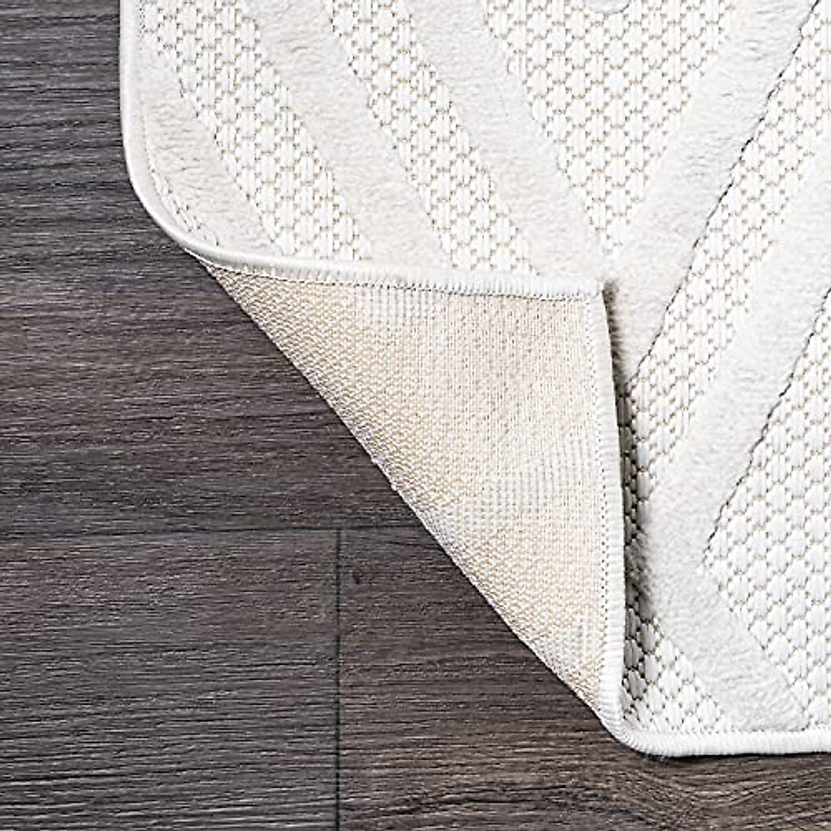 JONATHAN Y IBZ100D-5R Balansat Moroccan Diamond Indoor Outdoor Area-Rug Bohemian Geometric Easy-Cleaning Bedroom Kitchen Backyard Patio Porch Non Shedding, 5' Round, Ivory