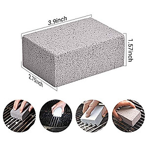 4 Pack Grill Cleaning Brick Block - Grill Stone/Griddle Cleaner Block - BBQ Grill Stones Cleaner - Remove Greases Stains Residues Dirt