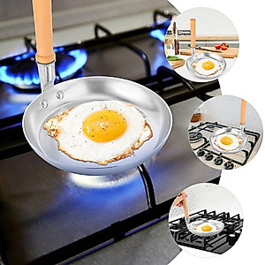 Angoily Tamagoyaki Pan Nonstick Egg Frying Pan Japanese Oyakodon Pan Tamagoyaki Egg Pastry Pan Mini Metal Skillet Omelette Pan with Wood Handle for Home Kitchen 17CM Japanese Egg Pan