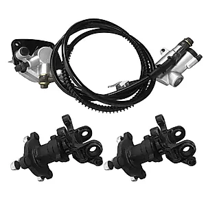 Togarhow 29inch 740mm Rear Axle Shaft Kit with 4.10-6 Front/Rear Wheels Tires 6" Rims Brake Assembly and Chain and Sprocket & Steering Knuckle Set Suitable for Go Kart Quad Trike Drift Bikes