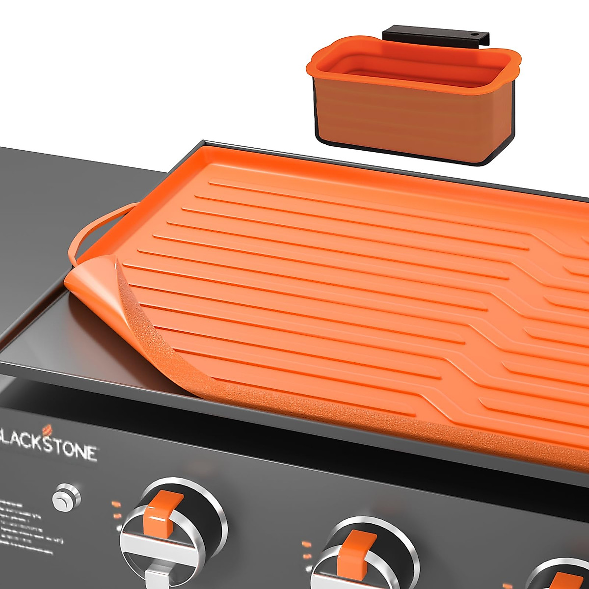 STILLDIO Griddle Cover for Blackstone 36 Inch Silicone Mat Grill Top Cover with Black Stone Grill Grease Cup Liners Premium Food Grade Mat Outdoor Protective Heavy Duty Accessories for Blackstone