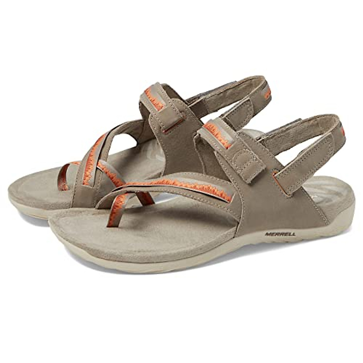Merrell Terran 3 Cush Convert Post Women Sandals, Nubuck Leather Upper and Adjustable Hook-Loop Closure Moon/Clay 11 M