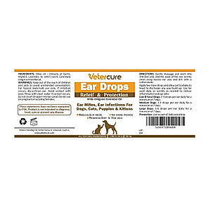 Vetercure Ear Drops For Any Pet- Relieve Your Pet From Ear and Reduce Odor In Just One Week-100% Natural Formula Tasted For Its Quality & Effectiveness