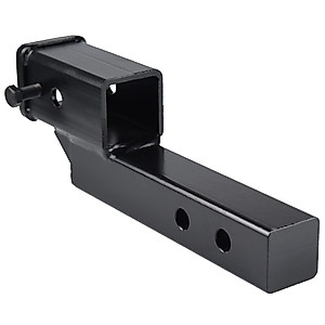 TOPTOW 64121 2-inch Receiver Trailer Hitch Extension Riser with 2-inch Rise/Drop, 2-inch Solid Shank, 10000lbs Capacity, Anti-Rattle Bolt