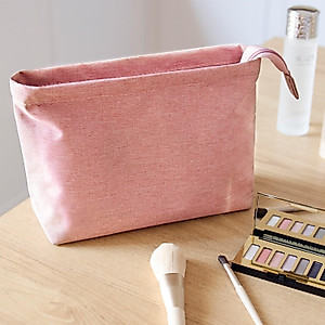 FUNSEED Large Travel Toiletry Bag for Women and Men, Portable Makeup Organizer, Water-resistant Travel Shaving Bag for Toiletries Accessories, Cosmetic (Pink)