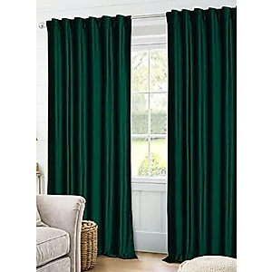 Tribeca Living Luxury Velvet Room Darkening Window Curtains - 50 x 96-Inch, Emerald Green, 2 Panels (Rod Pocket/Back Tab), (VELSOCUR96EG)