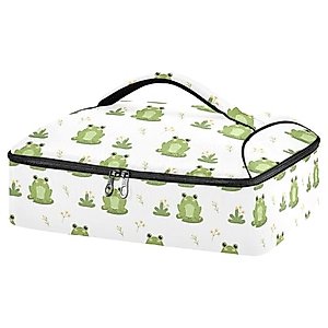 Kcldeci Insulated Thermal Food Carrier Insulated Casserole Carrier for Hot or Cold Food,Cute Frogs Insulated Tote Bag for Potluck Cookouts Parties Picnic,Lasagna Lugger