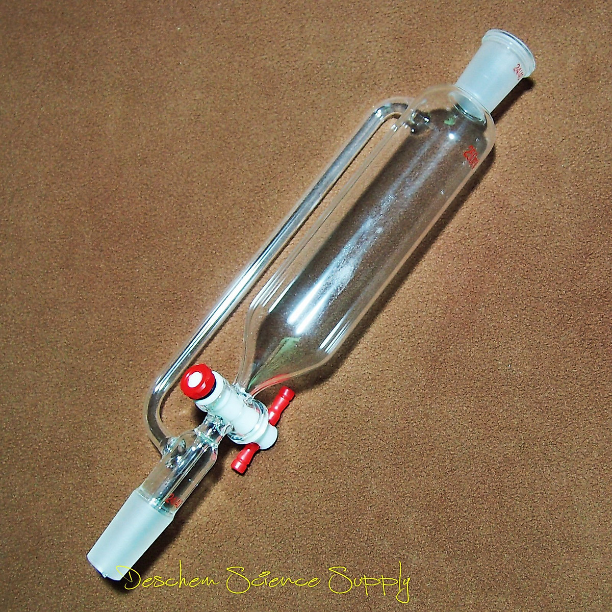 Deschem 250ml.24/40,Glass Pressure Equalizing Additonal Funnel,with PTFE Stopcock