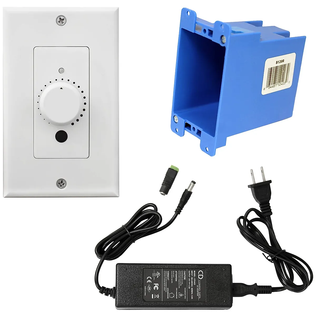 Earthquake Sound BTA-250 Three Input in-Wall 2-Channel Stereo Amplifier | Power Over Ethernet (PoE) and Balanced Audio in with Cat 5/6 Support