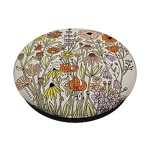 Cute Simple Wildflowers Pattern Design Floral on Beige PopSockets Standard PopGrip