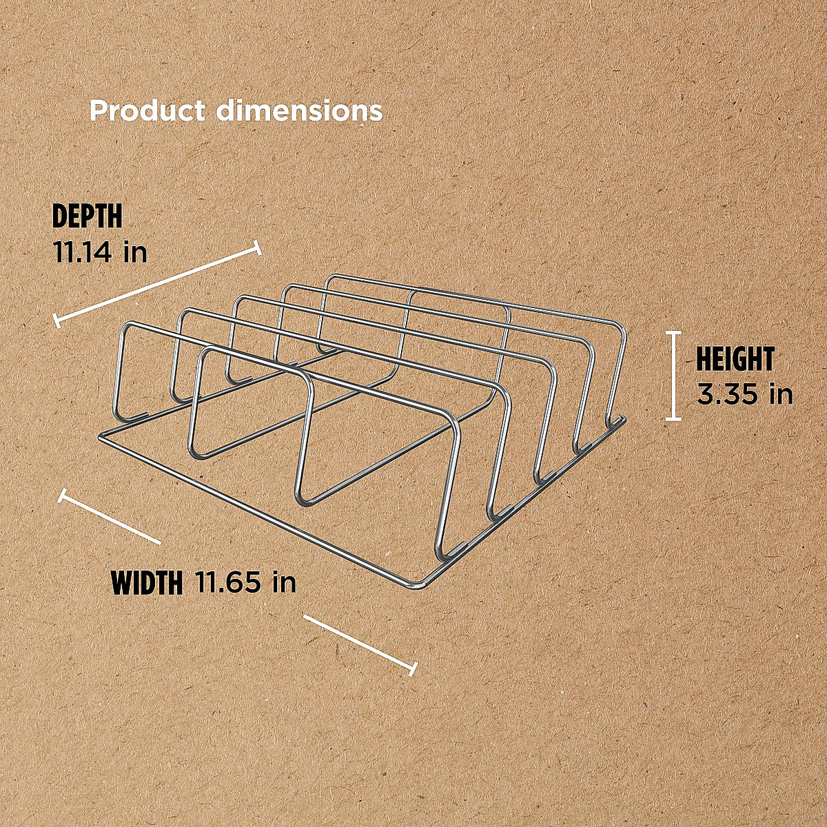 Ninja XSKRACKXL Woodfire Rib Rack, Compatible with OG800 and OG900 Series, Smokes 4 Full Racks of Ribs, Elevates Ribs for All-Around Airflow, Even Bark, Steel, Silver