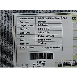 Unique Loom Del Mar Collection Area Rug-Transitional Inspired with Modern Contemporary Design, Rectangular 9' 0" x 12' 2", Blue/Navy Blue