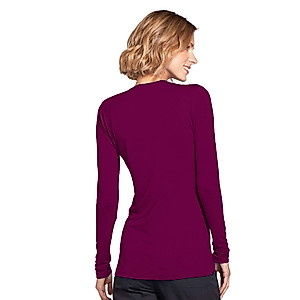 Cherokee Women's Long Sleeve Knit Shirt, Wine, Small