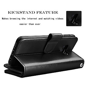 NJJEX Wallet Case for Galaxy S10E, for Galaxy S10E 5.8" Case, PU Leather [9 Card Slots] Credit Holder Flip Folio [Detachable][Kickstand] Magnetic Phone Cover & Wrist Strap for Samsung S10E [Black]