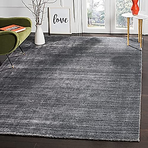 SAFAVIEH Mirage Collection 9' x 12' Silver MIR550E Handmade Modern Wool & Viscose Area Rug