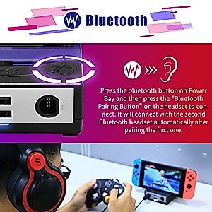 Brook Power Bay - Portable and Fast Charging Dock Stand, Docking Station for Nintendo Switch, Compatible with Switch and GameCube Controllers, Support HDMI Out Put and Two Bluetooth Headsets