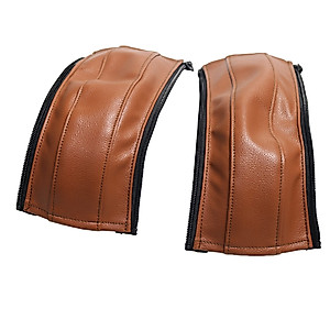 Baby Stroller Leather Armrest Handle Cover Compatible with Uppababy Vista V1/V2 Stroller, Bumper Sleeve Case Bar Protective Covers Pram Accessories (for mom Handle Brown)